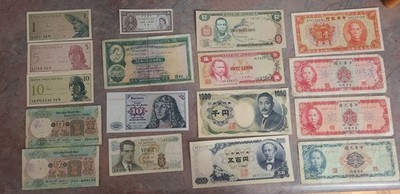 Lot of 17 Vintage World Banknotes Old Paper Money Foreign Currency | eBay