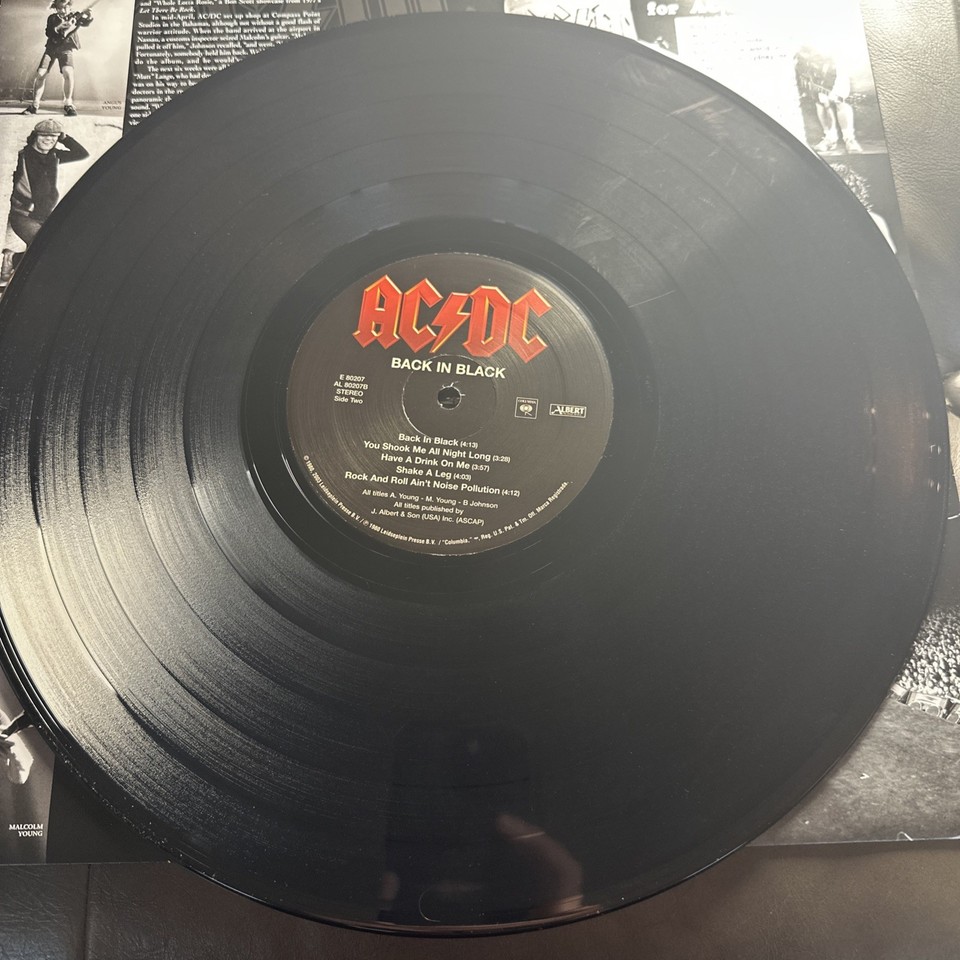 AC/DC Back In Black Atlantic 80207 Inner Sleeve 180G 2003 Issue VG++ ...