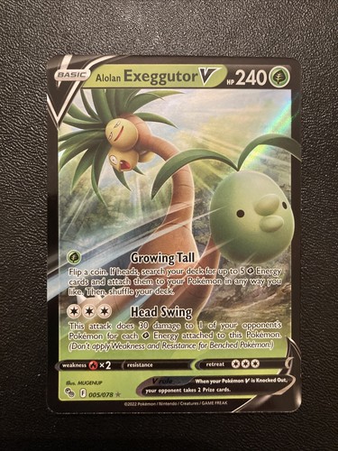 Alolan Exeggutor V - 005/078 - Pokemon GO - Ultra Rare Holo Pokemon ...