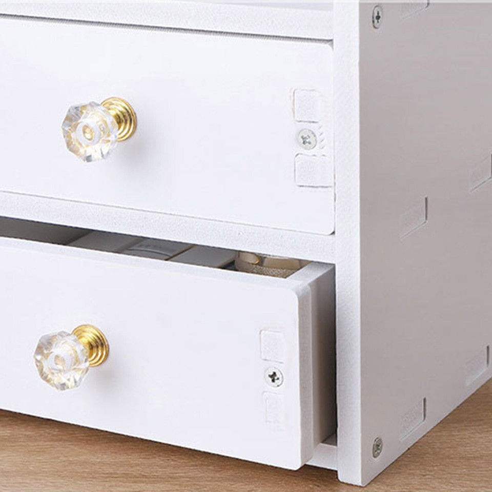 Desktop 3 Tier Makeup Case Holder Drawers Cosmetic Organizer Jewelry ...