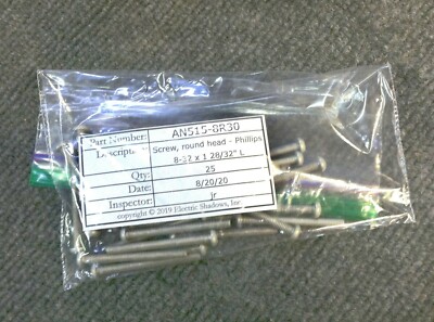 (25) Aircraft Hardware AN515-8R30 (8-32 x 1 28/32") ROUND HEAD SCREW | eBay