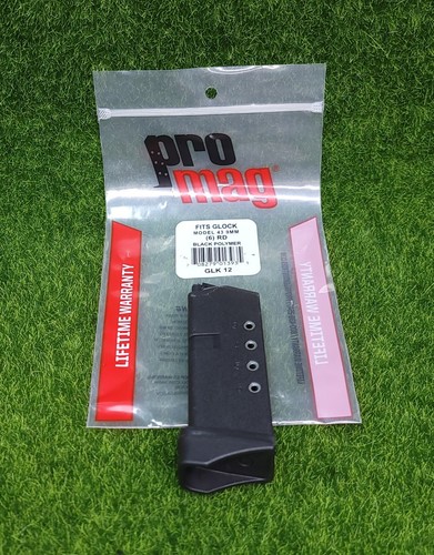 ProMag Glock 43 9mm Luger 6 Round Magazine, Black Polymer - GLK 12 ...