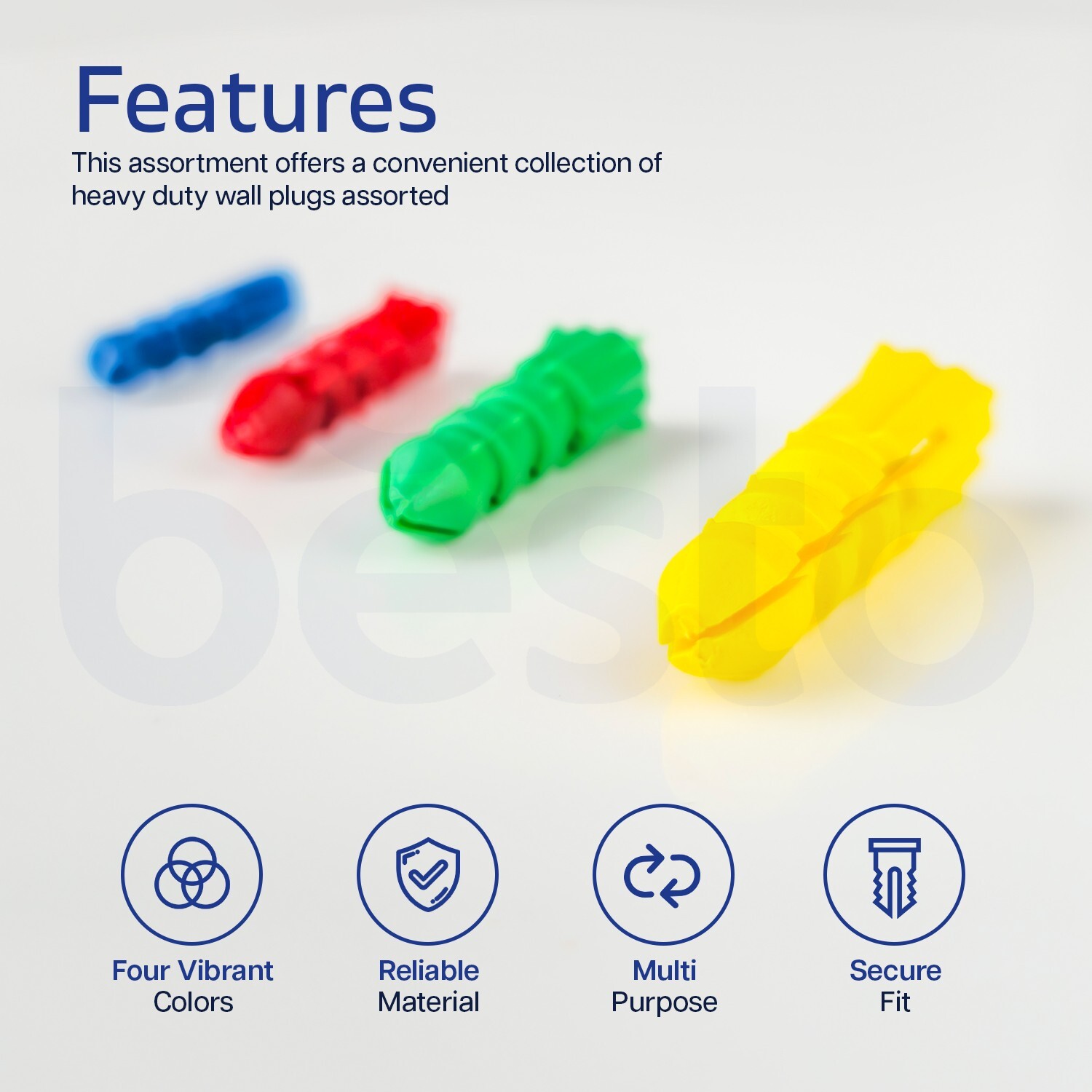 150 x Assorted Wall Plugs 5/6/7/8mm DIY Set Expansion Anchors Fixings ...