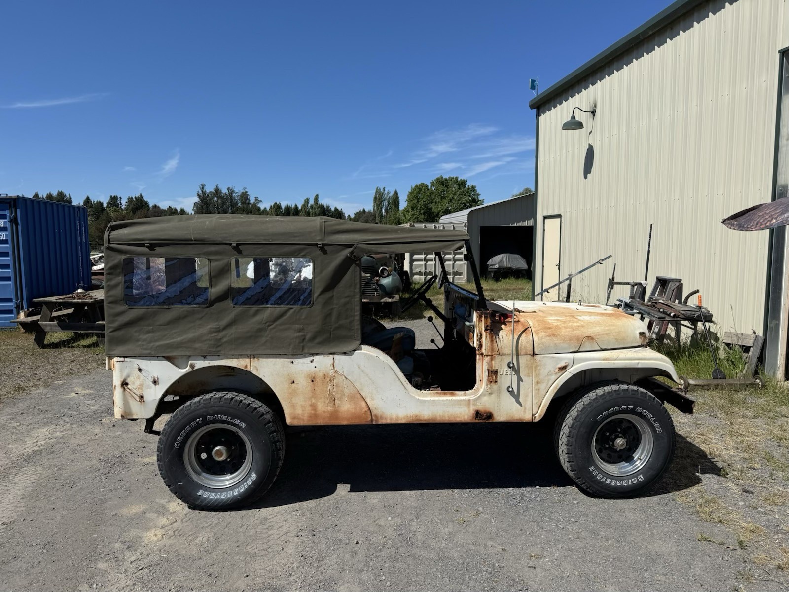 Soft Top For Willys Jeep CJ6 +Frame+Door Frame- Olive Green/Black | eBay