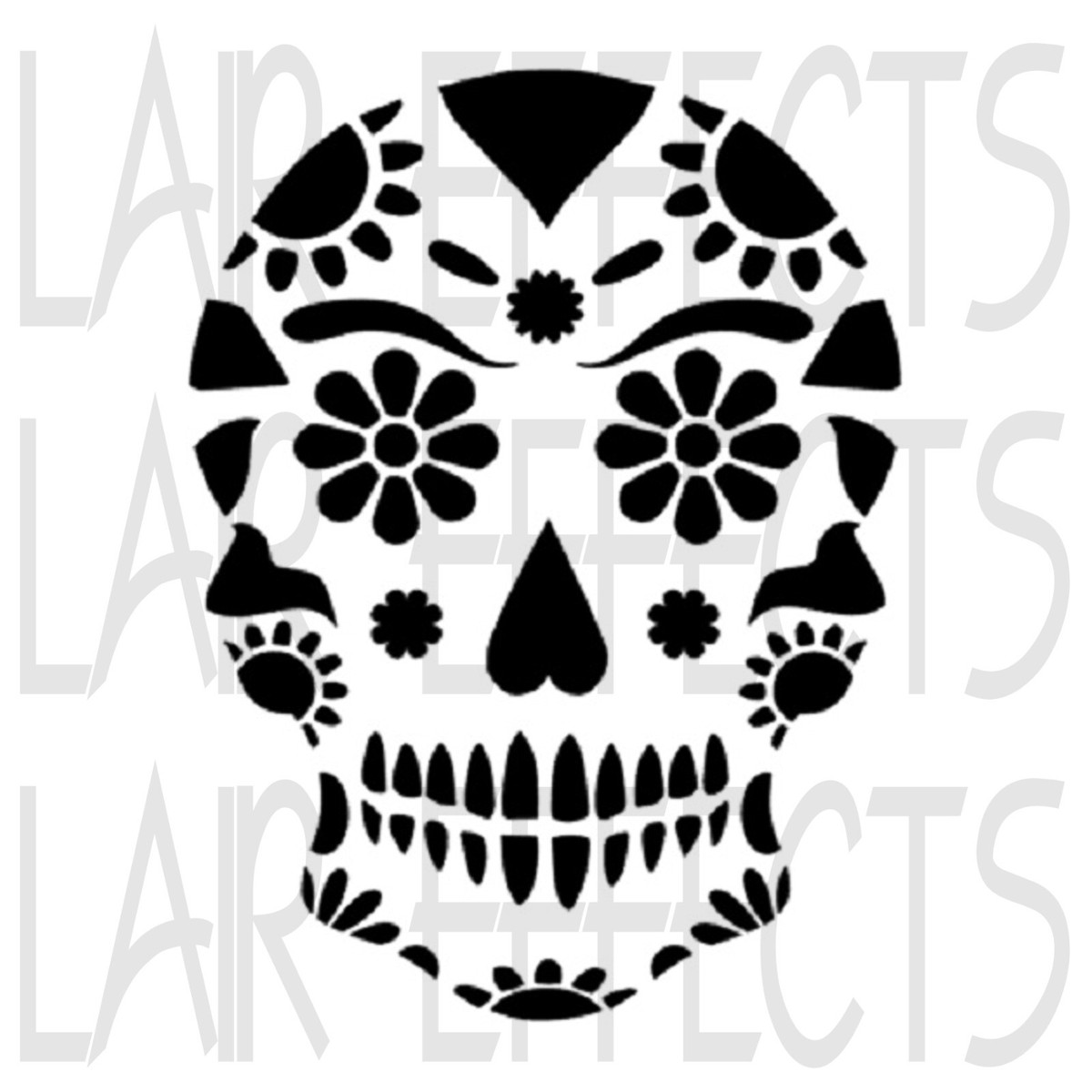 Sugar Skull Face Stencils