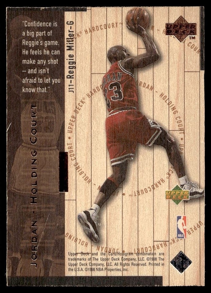 1998-99 Upper Deck Hardcourt Jordan Holding Court Reggie Miller 230/230 ...