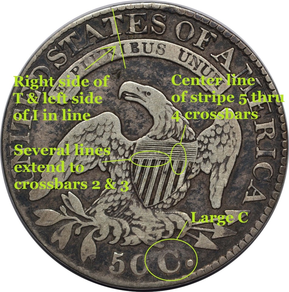 1827 Capped Bust Half Dollar - NGC F15 - O-127 R5 Rare Variety! ex Bill ...