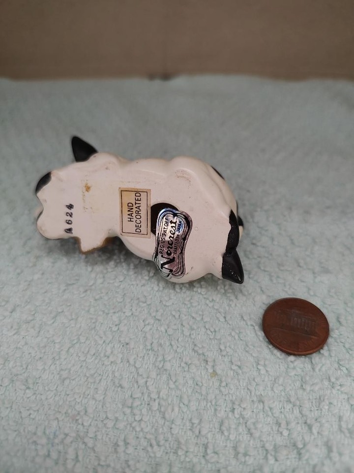 Vintage Norcrest Hand Decorated Cute Baby Ceramic Cow Figurine Original ...