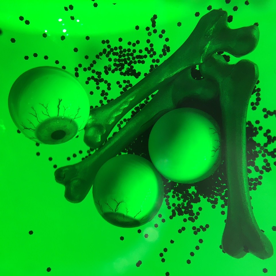 Martha Stewart Halloween Eyeball Skeleton Bones Potion Bottle Snowglobe ...