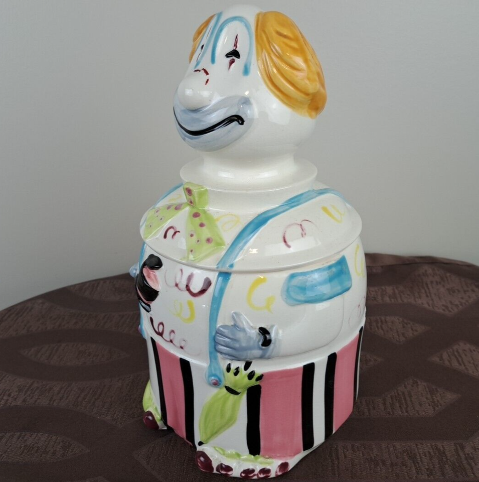 Vintage 1960s Hobo Circus Clown Ceramic Cookie Jar Grantcrest ...