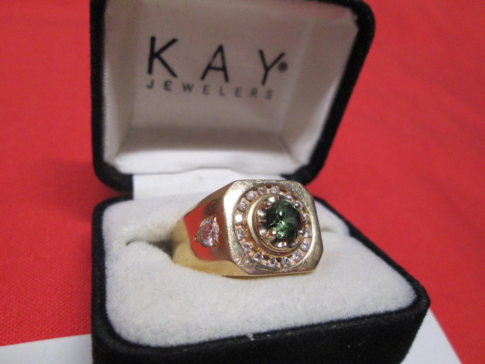 SOLID 14K GOLD DIAMOND & SAPPHIRE RING, REAL DIAMOND'… - Gem