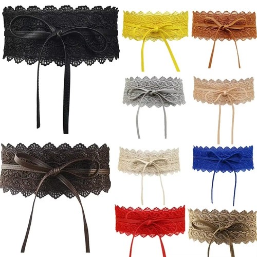 Self Tie Bow Tie Belt Soft PU Leather Belt Boho Style Obi Belt for ...