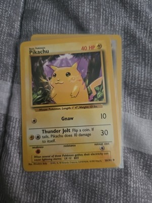 PIKACHU - Base Set - 58/102 - Common - Pokemon Card - Unlimited Edition ...