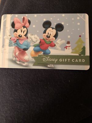 WALT DISNEY Mickey & Minnie Skating GIFT CARD, Disney World Card Has No ...
