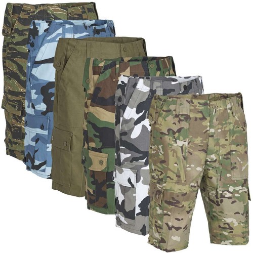 Mens Military Lightweight Combat Cargo Shorts Camouflage Army Casual ...