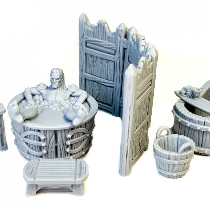 28mm Medieval Bathroom Dungeons & Dragons DnD D&D Village Furniture ...
