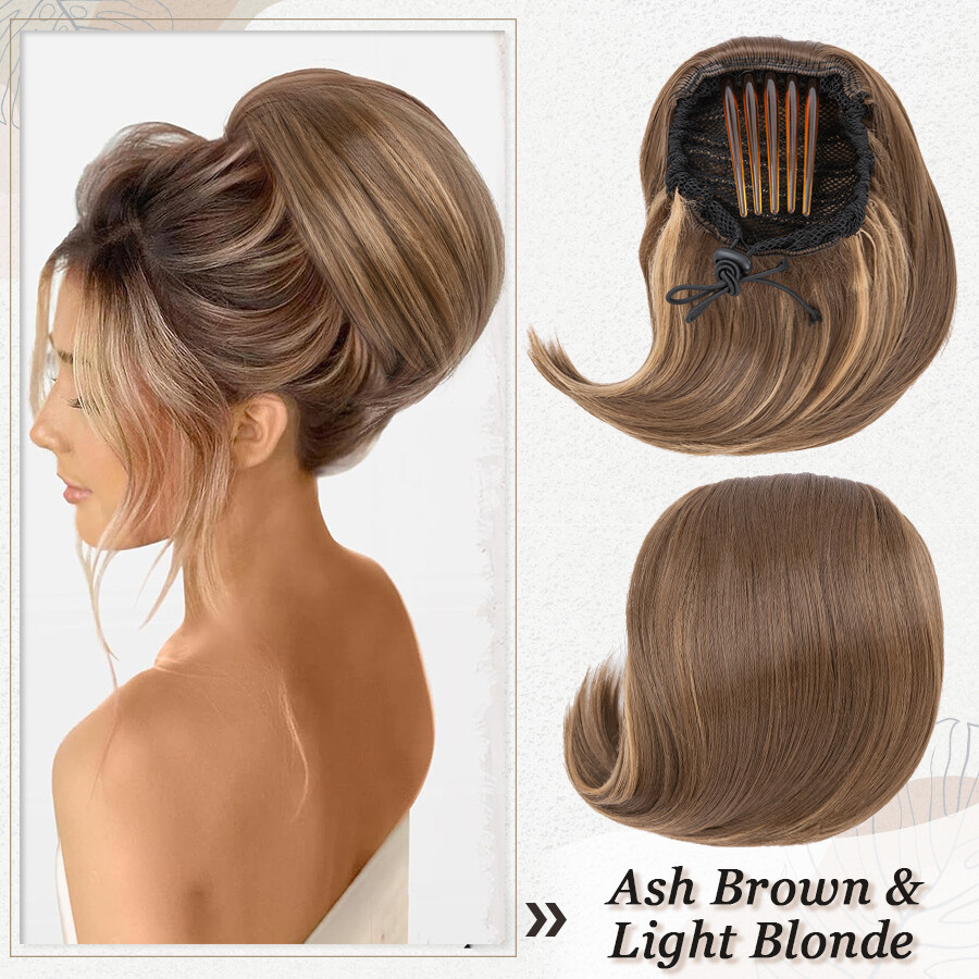 Horn Hair Bun Real Natural Clip In Hair Piece Extensions As Human ...