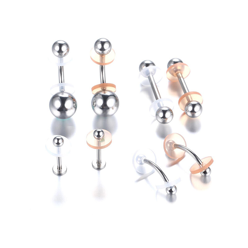 10 PCS STERILE SILICONE FLEXIBLE HEALING PIERCING DISCS DISK NO PULL ...