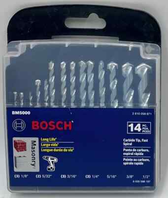 BOSCH BM5000 14-Piece Fast Spiral Rotary Masonry bits | eBay