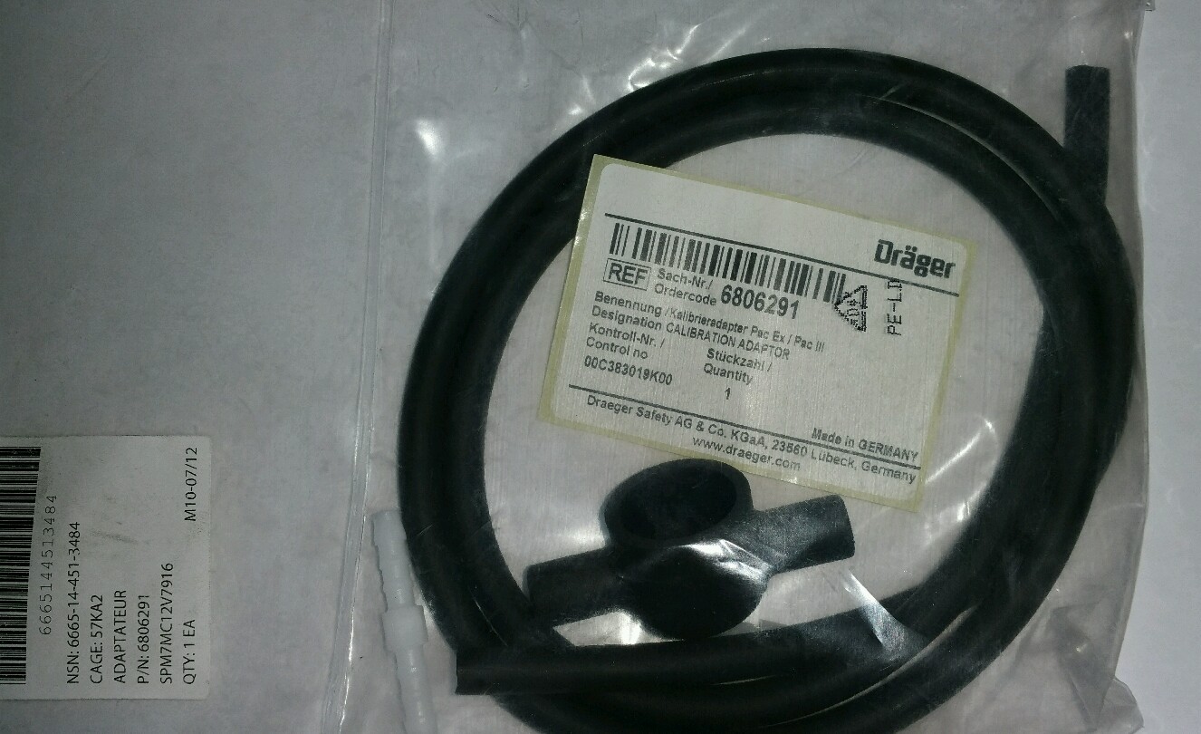 Draeger 6806291 Calibration Adapter, For Use With Pac Ex Gas Detectors ...