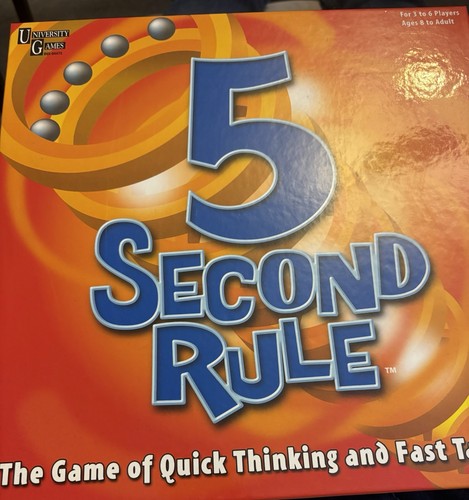 5 Second Rule Board Game By University Games 100% Complete, Great Price ...