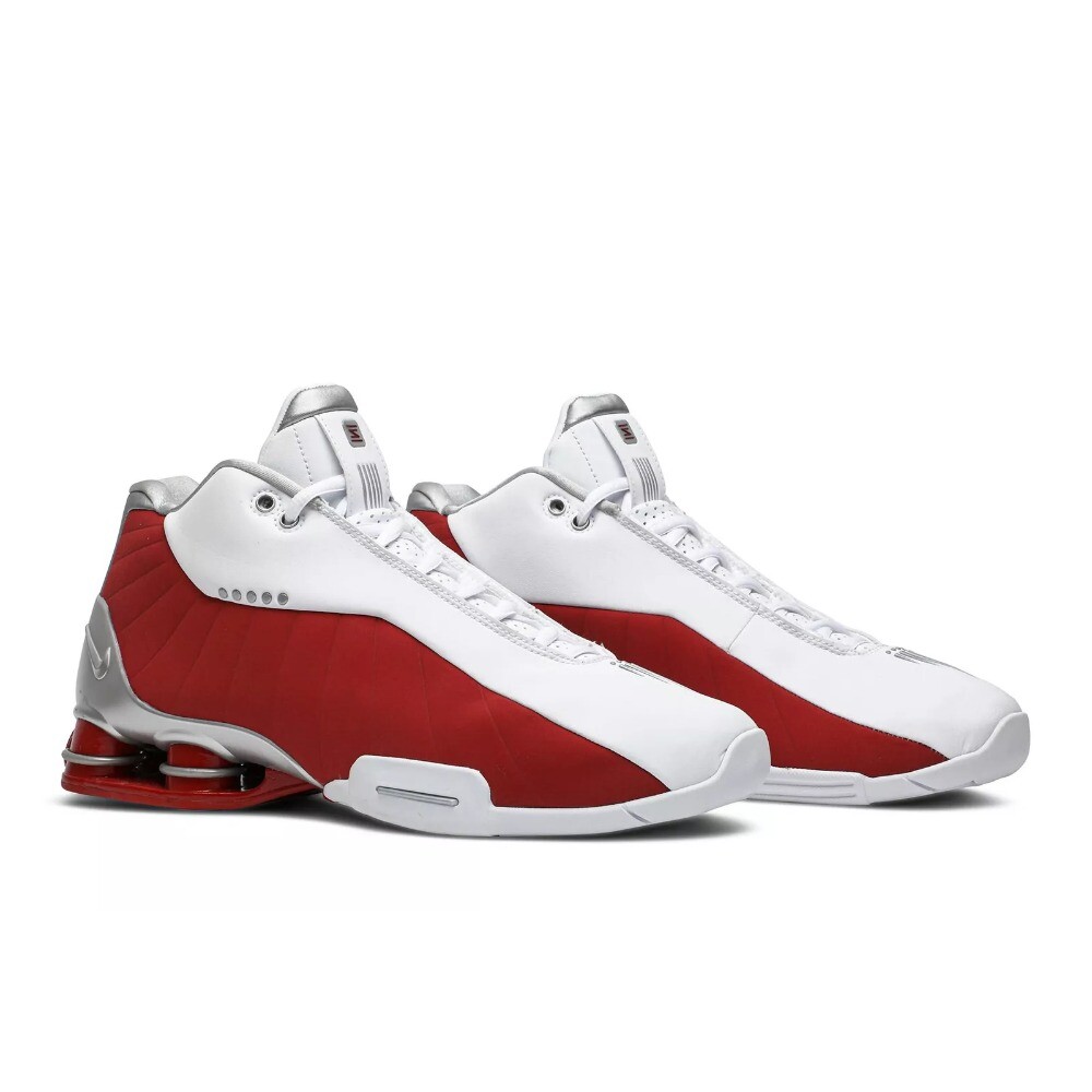 Nike Shox BB4 Varsity Red leather anti-slip Mid-top basketball shoes ...