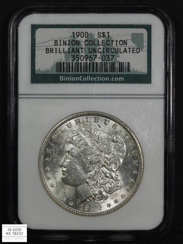 1900 Binion Collection Hoard Morgan Silver Dollar $1 NGC Brilliant ...