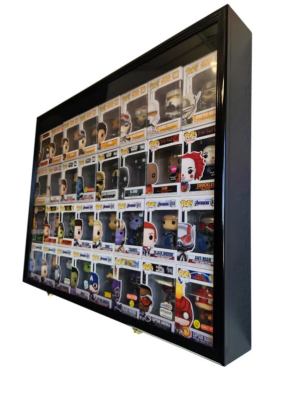 Funko Pop Box Display Case 32+ Boxed Minifigures Shelf Wood Cabinet ...