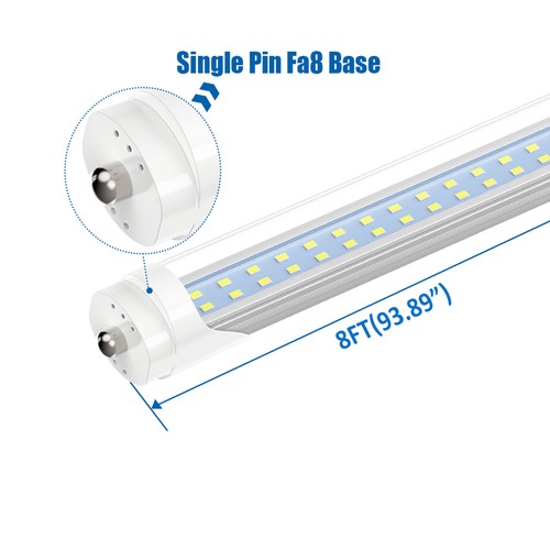 FA8 45W 72W 120W 8FT LED Shop Light T8 Single Pin 8 Foot F96T12 Tube ...