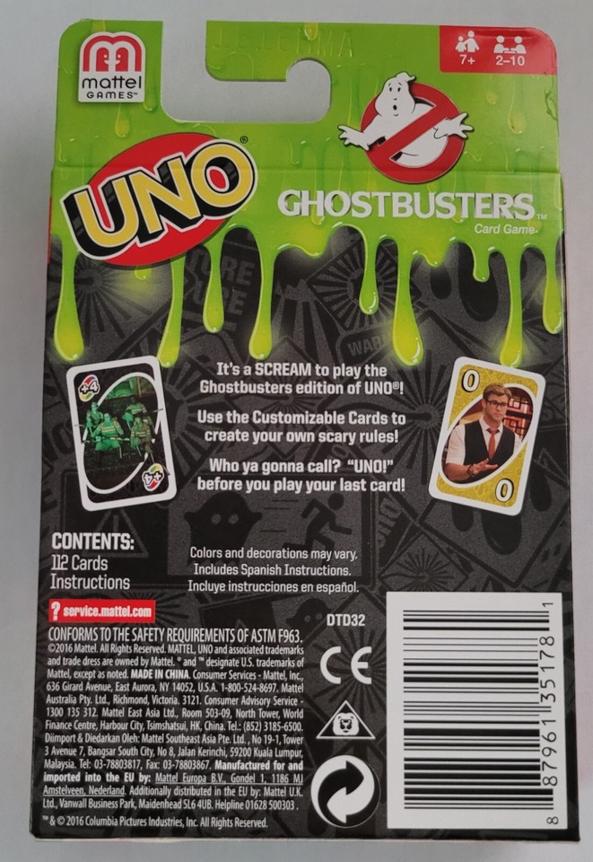 UNO Ghostbusters - Card Game 2pk | eBay