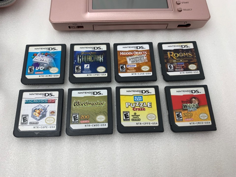 Metallic Rose Nintendo DS Lite Bundle 8 Games, Case, Charger - Please ...