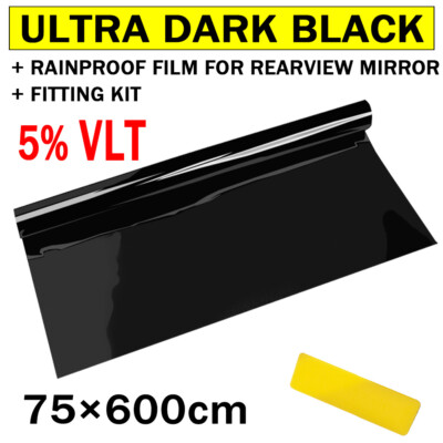 CAR VAN BUS WINDOW TINT FILM TINTING SUPER ULTRA DARK BLACK LIMO 5% ...