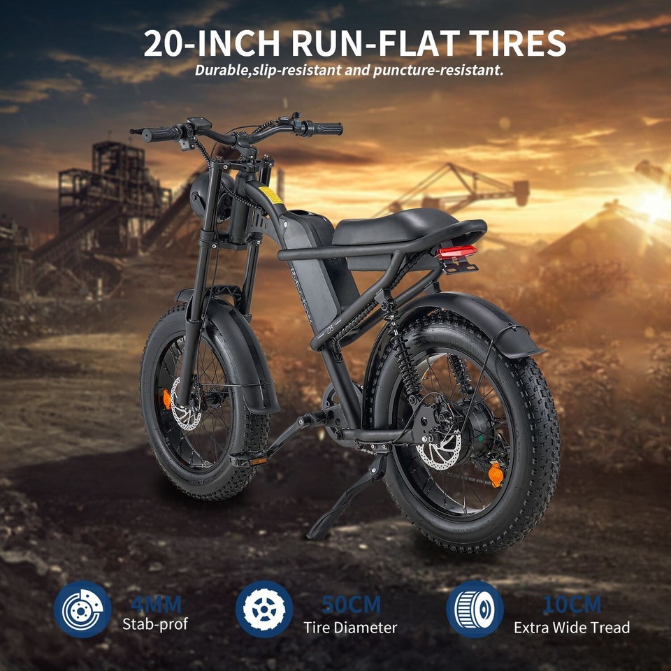 20" E-Bike 48V 22Ah 1500W Fat Tire Mountain Bike Off Road Bike Dual ...