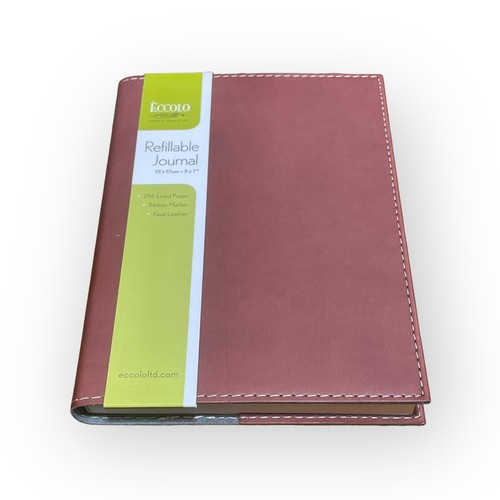 ECCOLO WORLD TRAVELER NWT Faux Leather Journal 5 x 7 Brown 256 Lined Ivory Pages | eBay