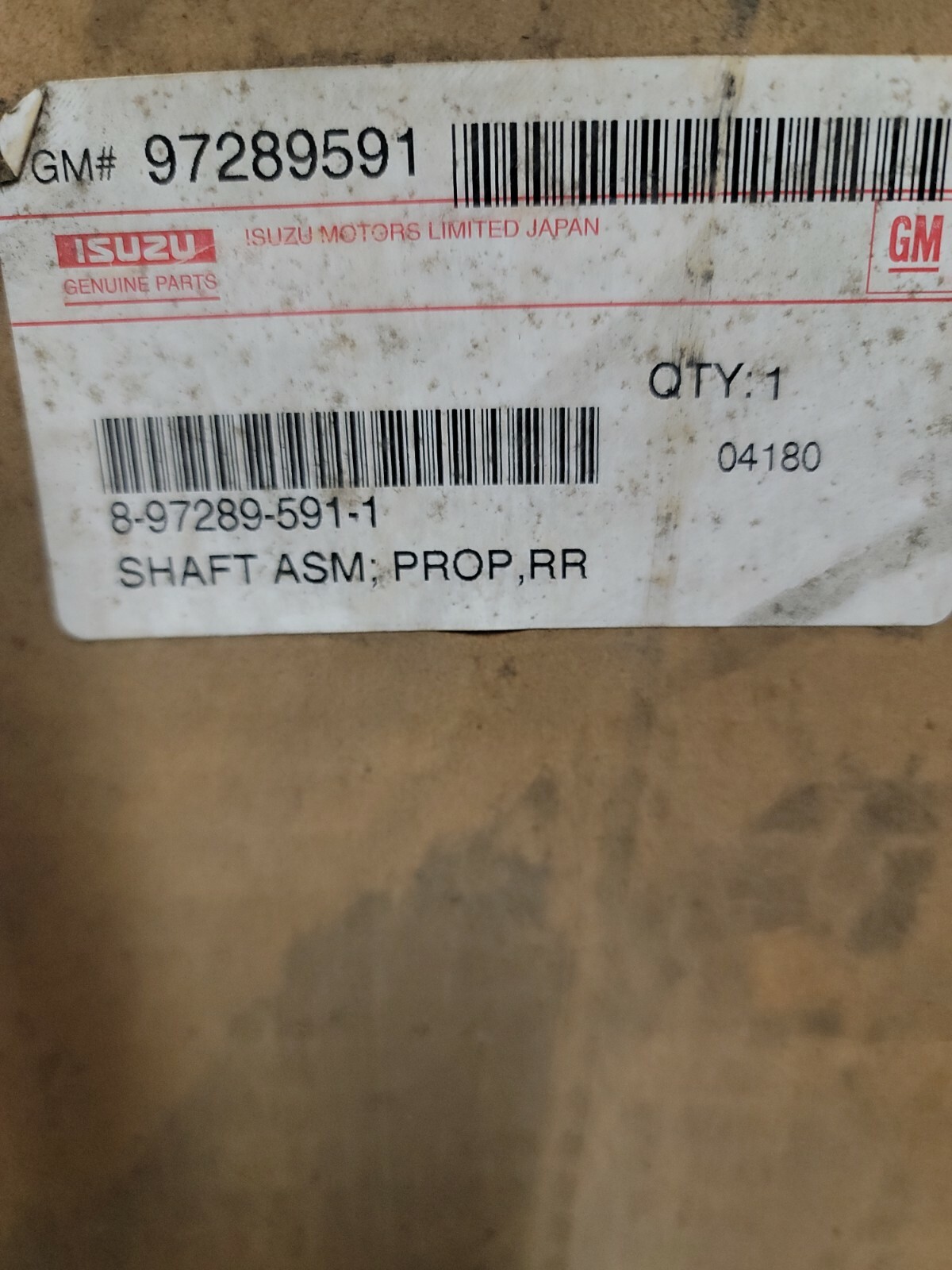 2003 Isuzu Rodeo Amigo rear driveshaft 8972895911 8-97289-591-1 new old ...