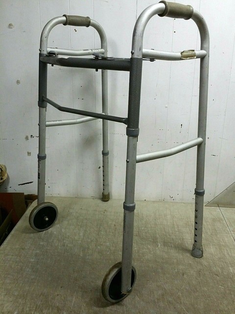 Guardian 30756P Walker Folding Adjustable Height Rolling With Wheels ...