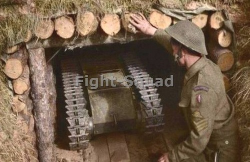 WW2 Picture Photo Canadian Soldier w captured German Goliath tracked ...