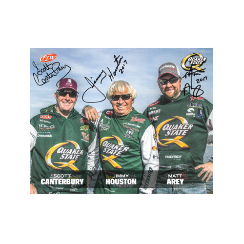 Jimmy Houston signed Fishing 8x10 Photo (3 sig) w/ Scott Canterbury ...