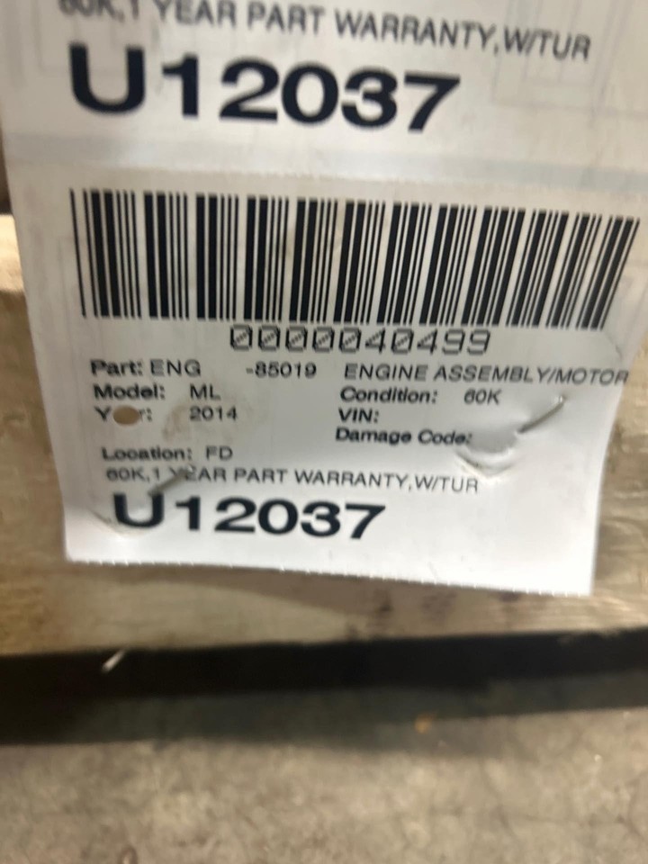 2014 Mercedes ML350 Engine Motor 3.0L Diesel 6420102407 60k Miles OEM ...