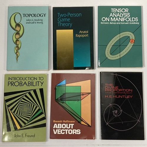 Lot of 6 Dover Math Books Topology Probability Proportion Vectors ...
