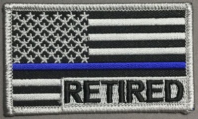 Police American flag Thin Blue Line Retired patch | eBay