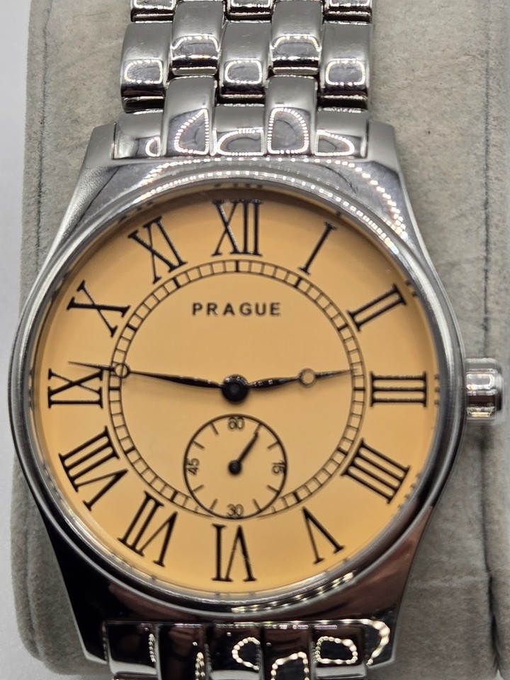 Prague Men's Silver Stainless Steel Watch 39mm | eBay