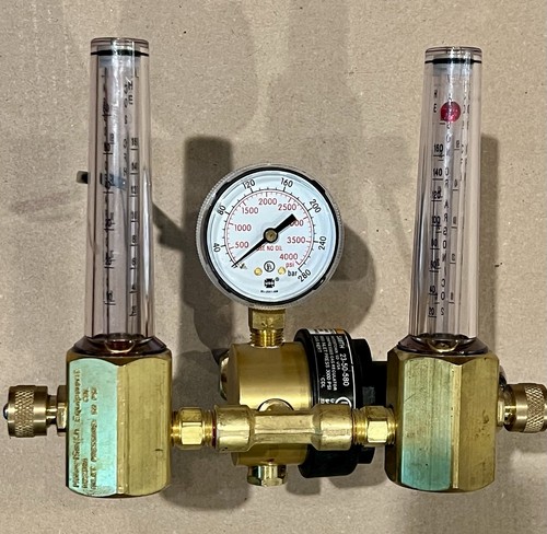 Miller Smith 23-50-580 Regulator Flowmeter Dual Multi-Scale 50 PSI Tig ...