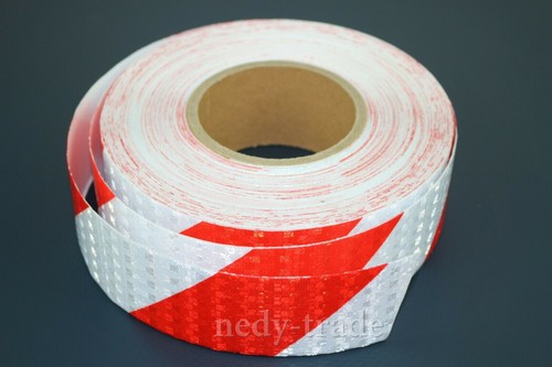 5m x 50mm Truck Lorry Trailer HGV Red/White Reflective Tape Sticker ...