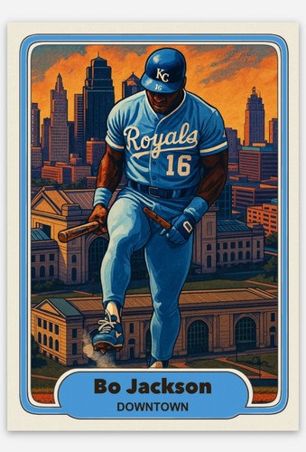 Bo Jackson Kansas City Chiefs Downtown Style Baseball Card | eBay