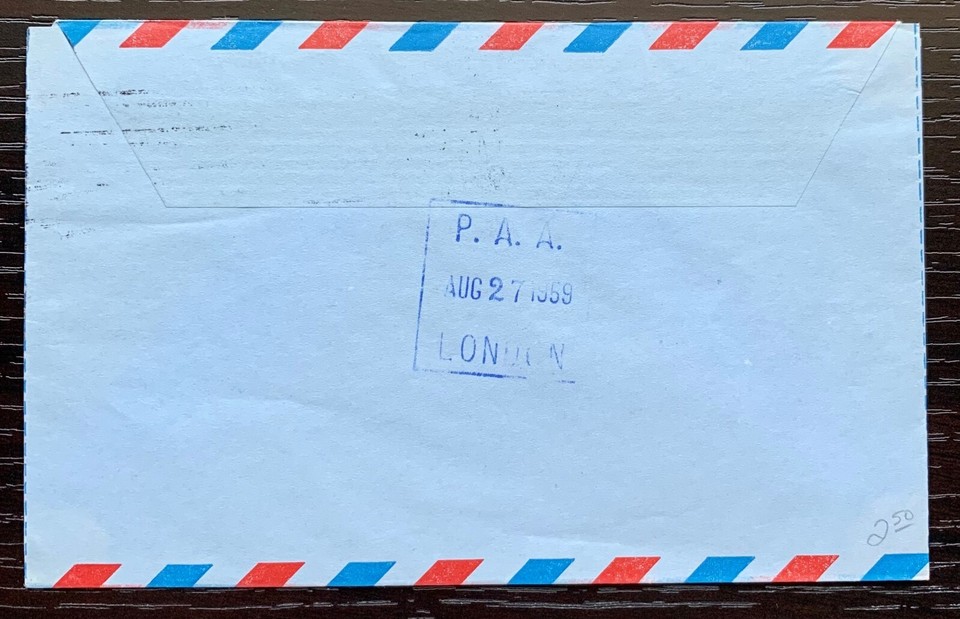 1959 AIR MAIL FIRST FLIGHT PAN AM JET CLIPPER LOS ANGELES TO LONDON VF ...