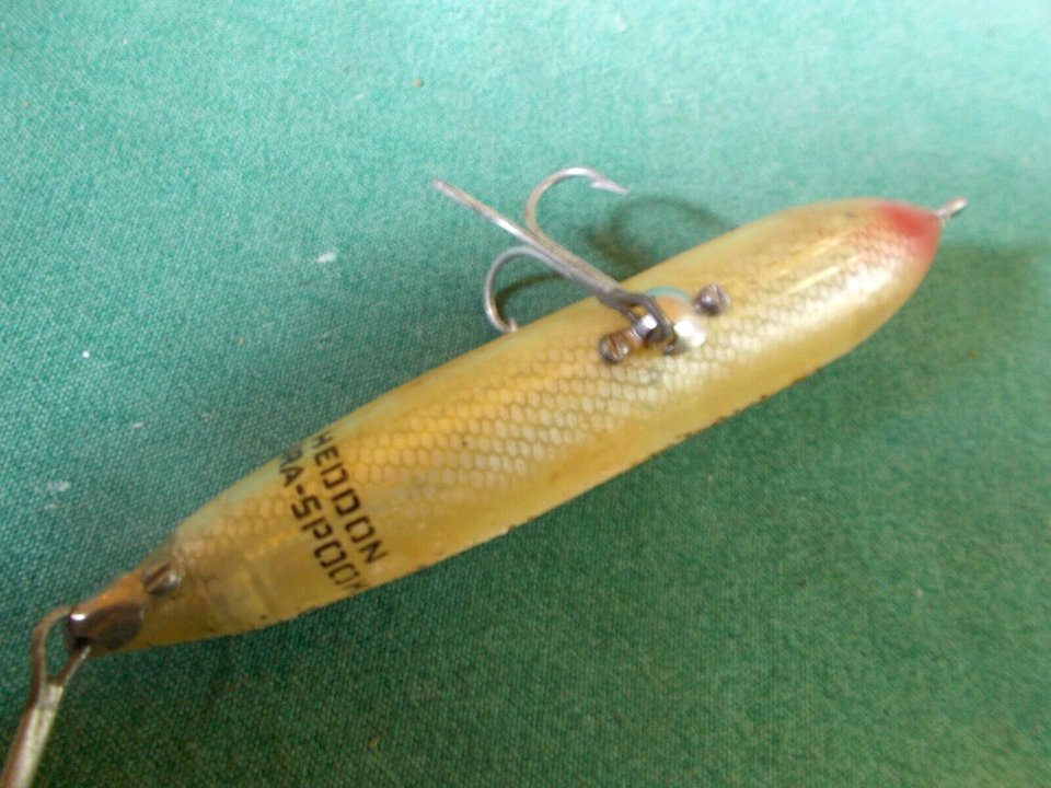 VINTAGE HEDDON ZARA SPOOK LURE SILVER GLITTER GRAY BROWN LURE 4 1/4 ...