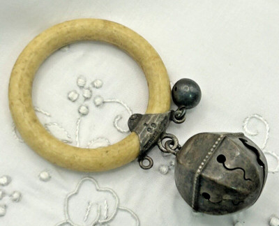 Antique Sterling Silver BABY RATTLE TEETHER | eBay