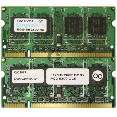 Simpletech 1GB (2x 512MB) PC2-5300 DDR2-667MHz CL5 200-pin SoDimm ...