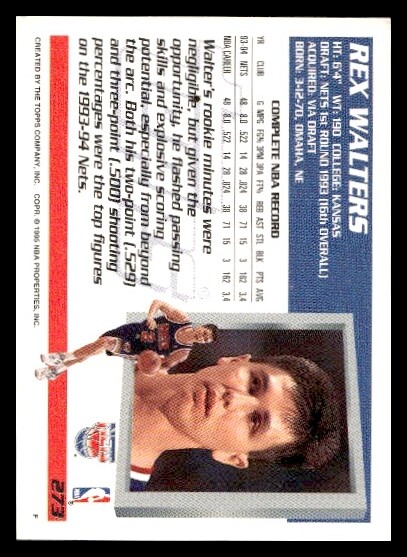 1994 Topps #273 Rex Walters New Jersey Nets Basketball Card | eBay